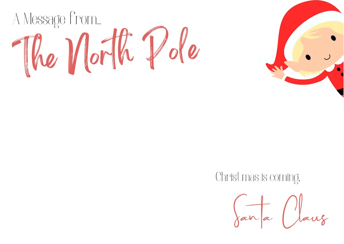Letter From Santa / Elf Letter Printable - Etsy