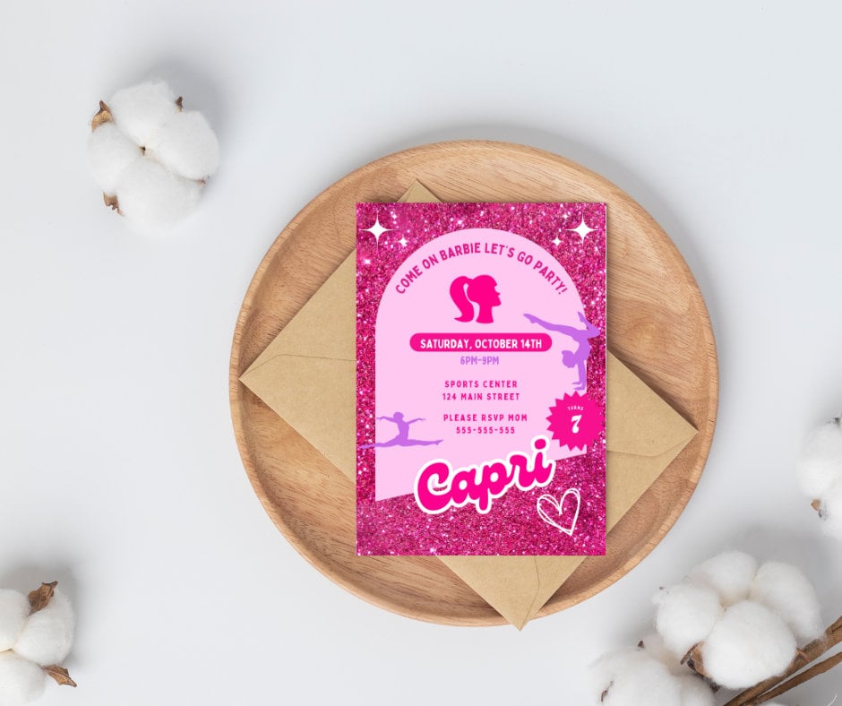 Gymnastics or Dancer Let’s Go Party Birthday Invitation - Etsy