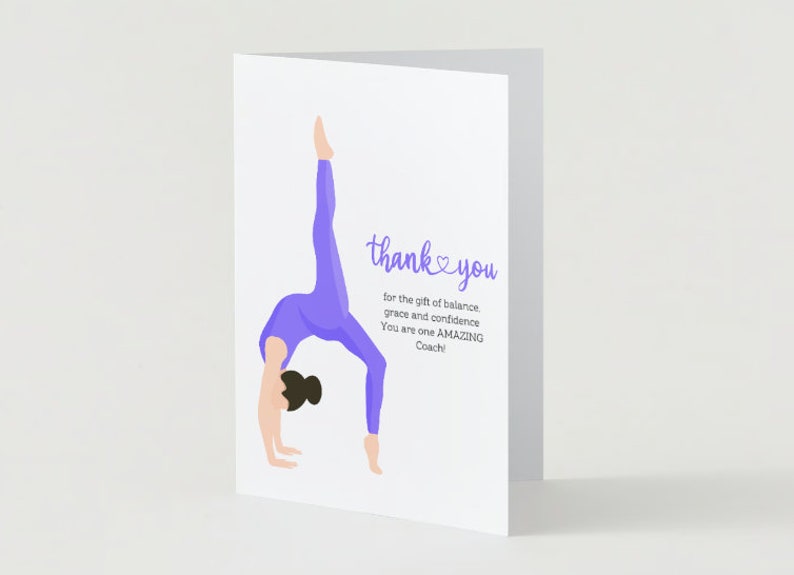 Gymnastics Coach Thank You Card- **instant Digital Download ** - Etsy
