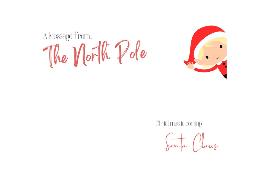 Letter From Santa / Elf Letter Printable - Etsy