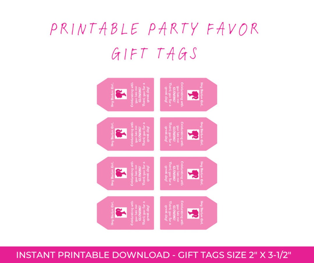 Doll Party Gift Tags for Favors - Etsy