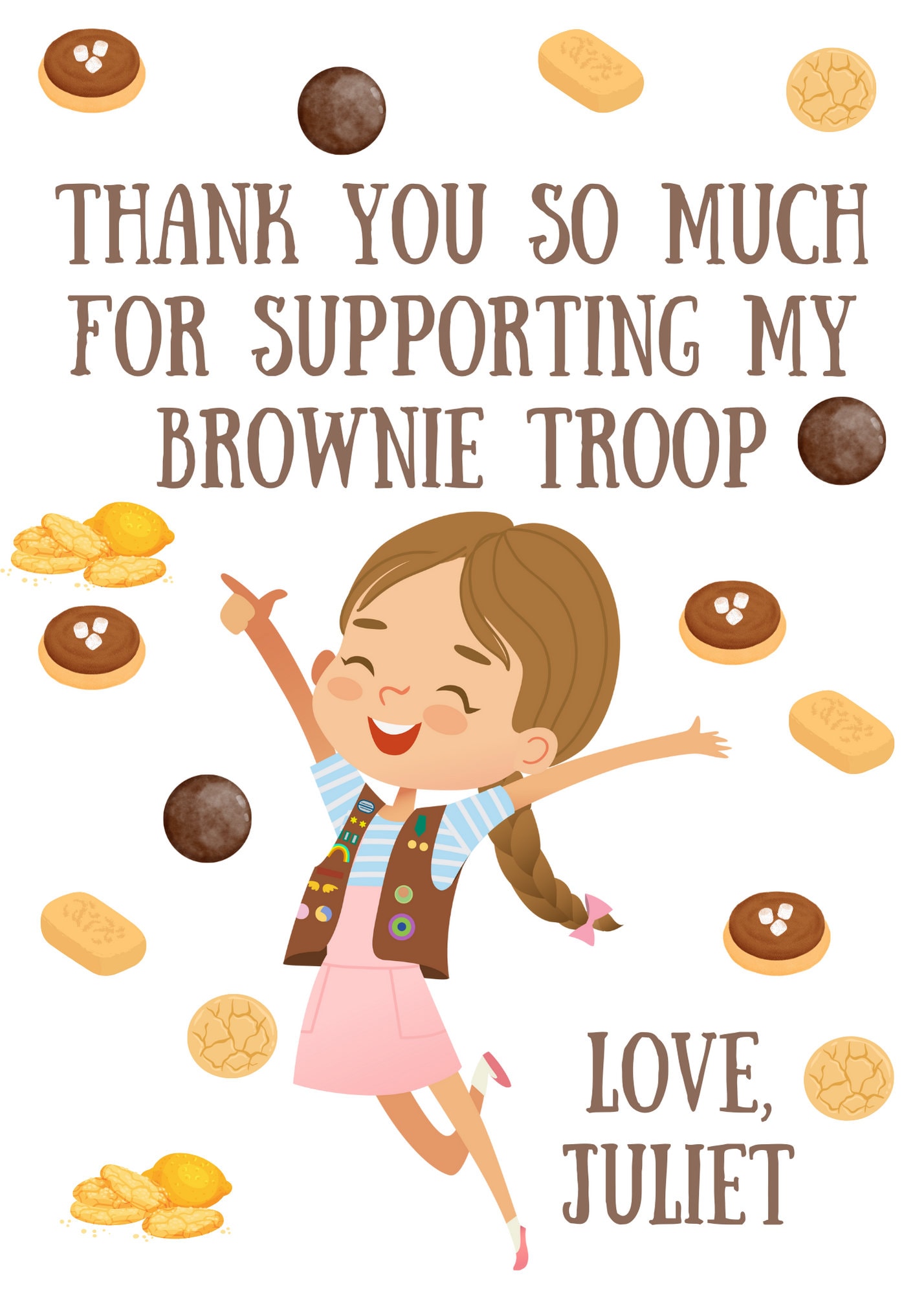 Girl Scout Cookie Thank You Note Tag - Etsy