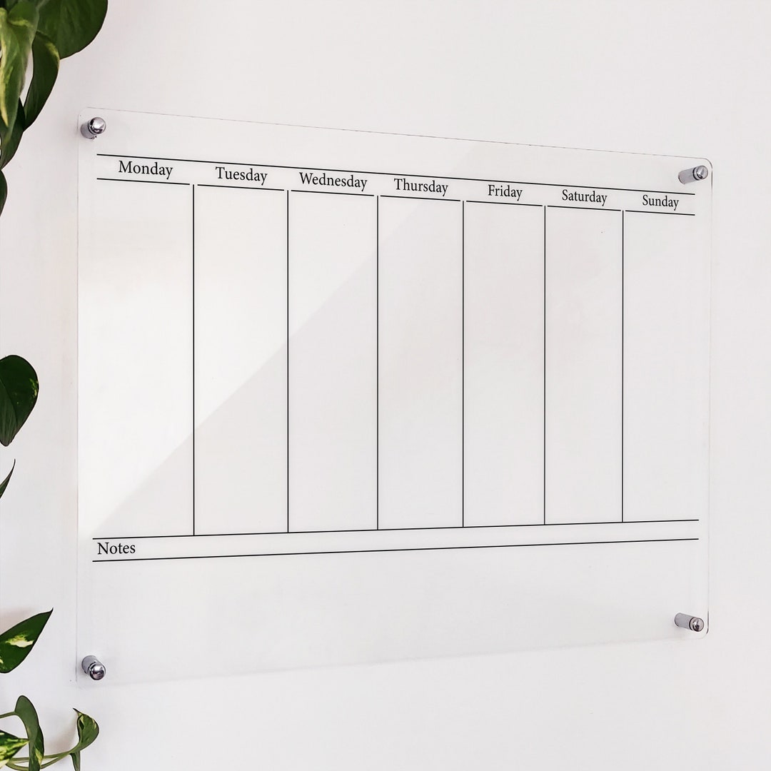 Larger Format, 24x35 Inches, Acrylic Planner Monthly & Weekly Dry Erase ...