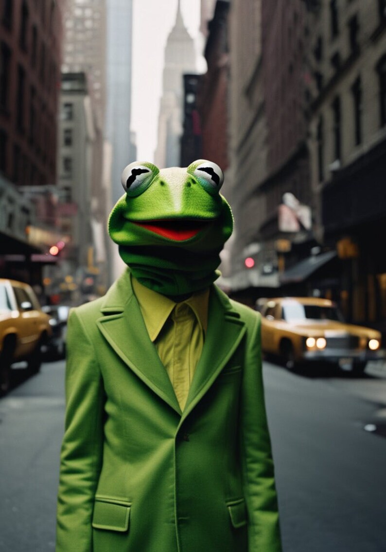 The Real Kermit All Around the World 3 Digital Art Print, Wall Art, AI ...