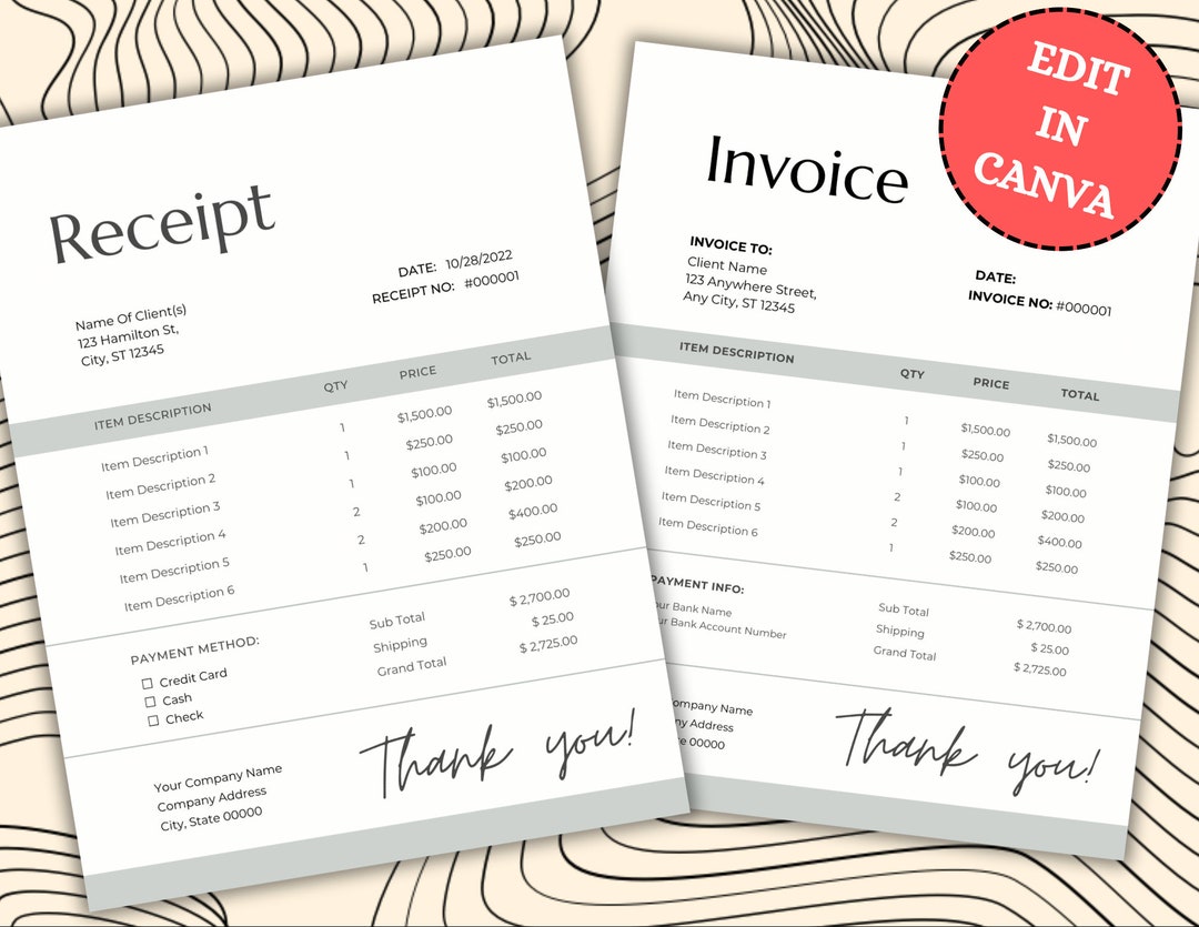 Customizable Receipt and Invoice Template Simplify Your Business ...