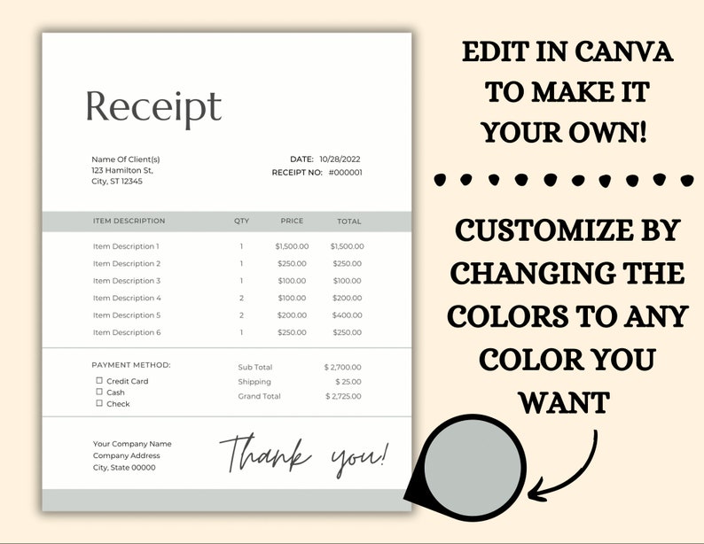 Customizable Receipt and Invoice Template Simplify Your Business ...