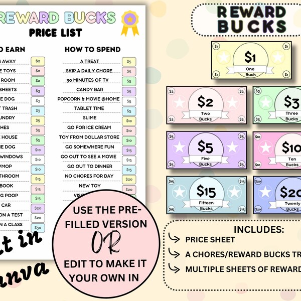 Kids Reward Chart - Etsy