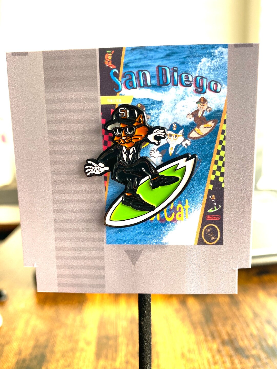 San Diego Cool Cat / Swag Surf / Tuxedo Cat / Surfing Cat Soft Enamel ...