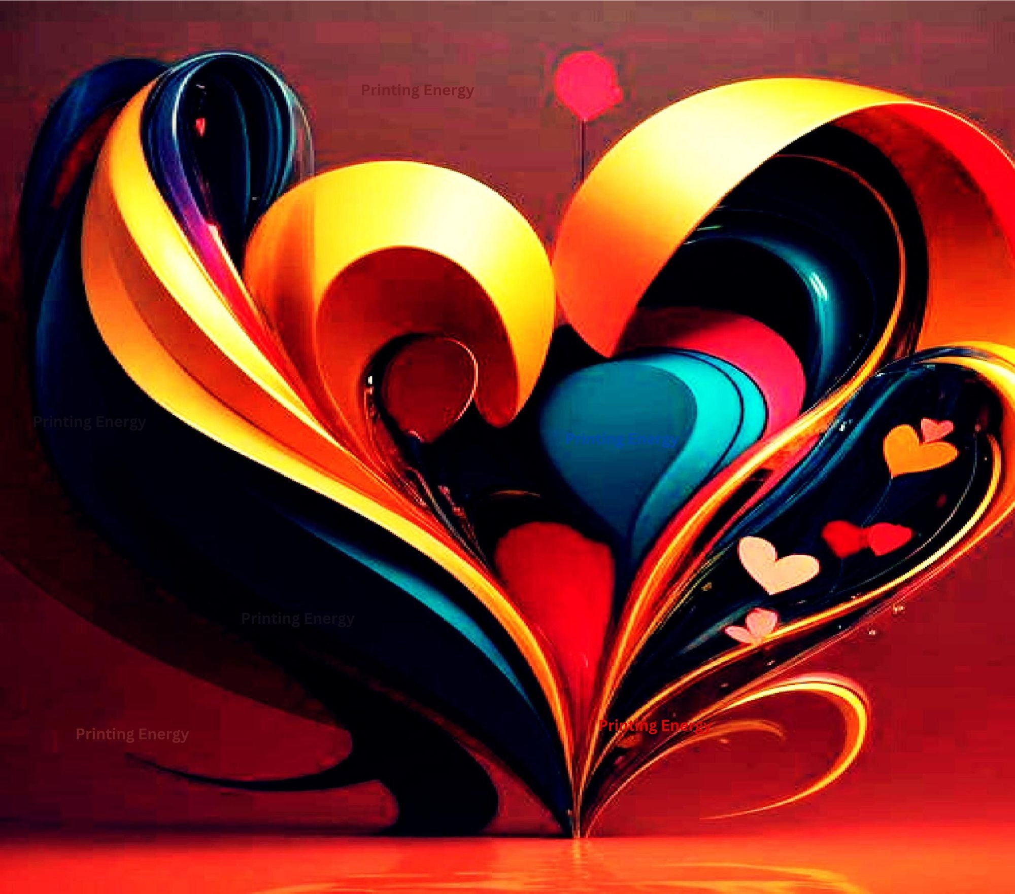 Abstract Love Hearts Printable 20 Oz Skinny Sublimation Tumbler Wrap ...