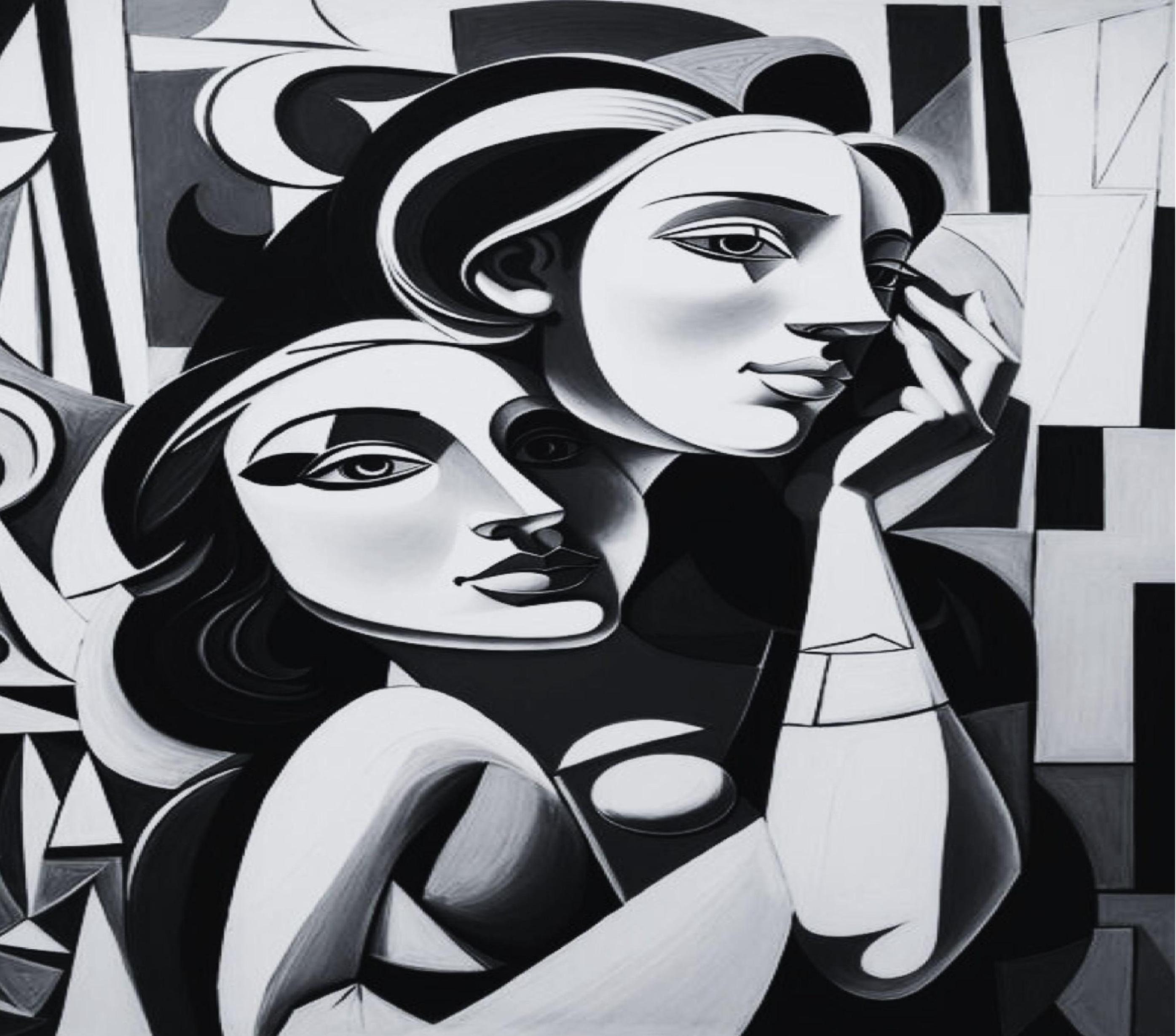 Abstract Black and White Cubism Printable 20 Oz Skinny Sublimation ...