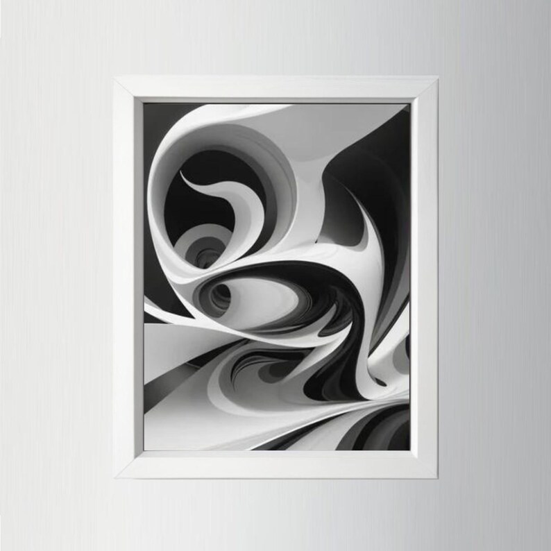 Abstract Black and White Wall Art Printable Artwork - Etsy