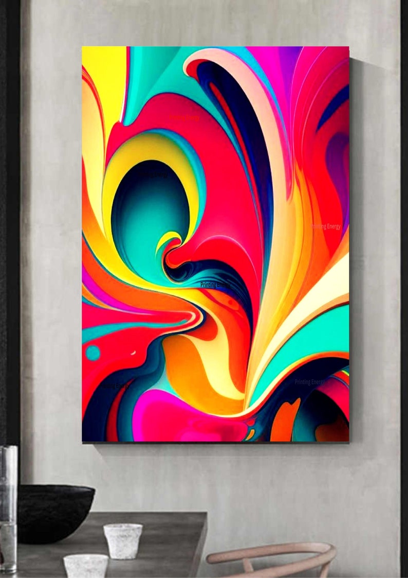Abstract Rainbow Wall Art, Printable Artwork, Digital Design - Etsy