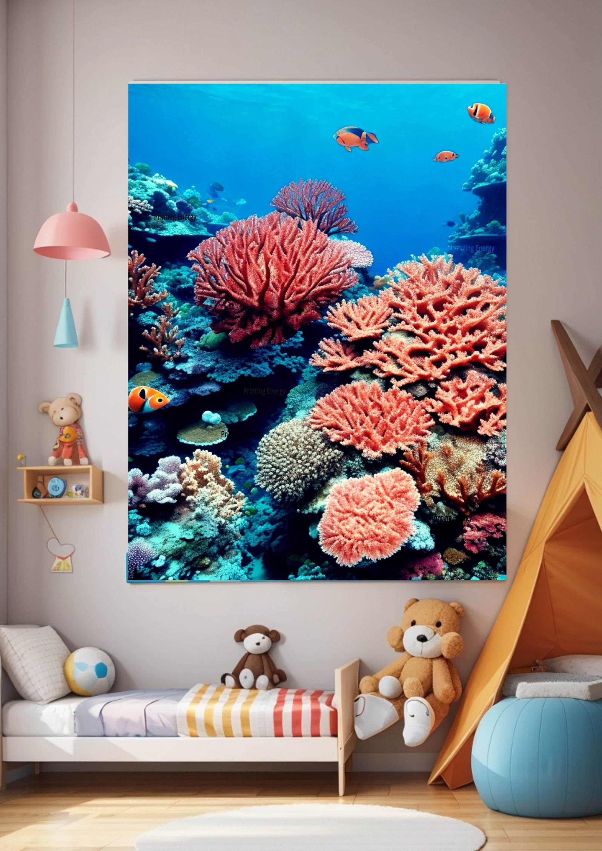 Corals Wall Art, Ocean, Printable Artwork, Digital Design, Aquatic ...