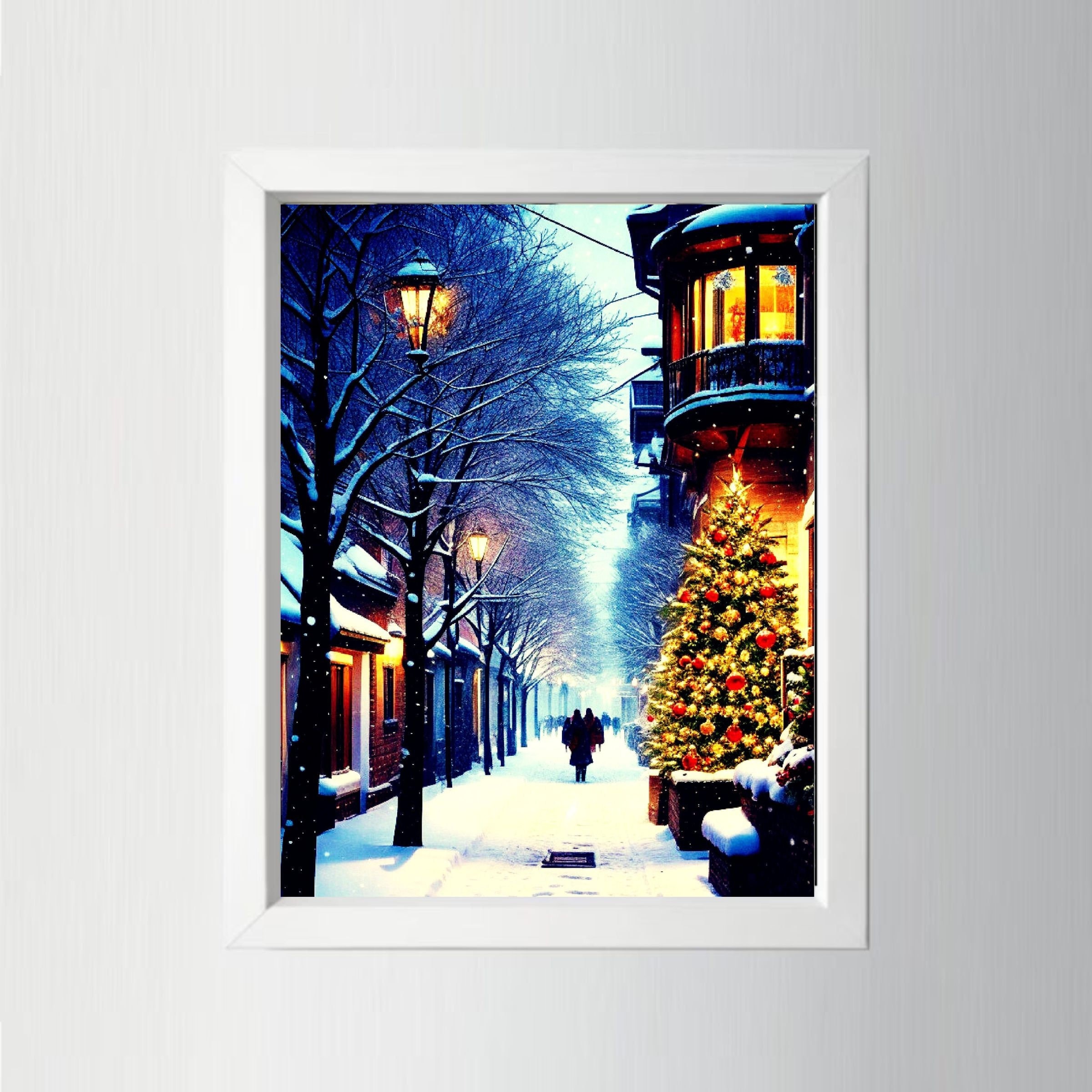 Christmas Time, Rustic Winter Landscape Artwork, Vintage Wall Art - Etsy