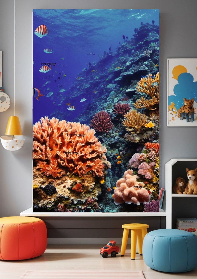 Corals Wall Art, Ocean, Printable Artwork, Digital Design, Aquatic ...