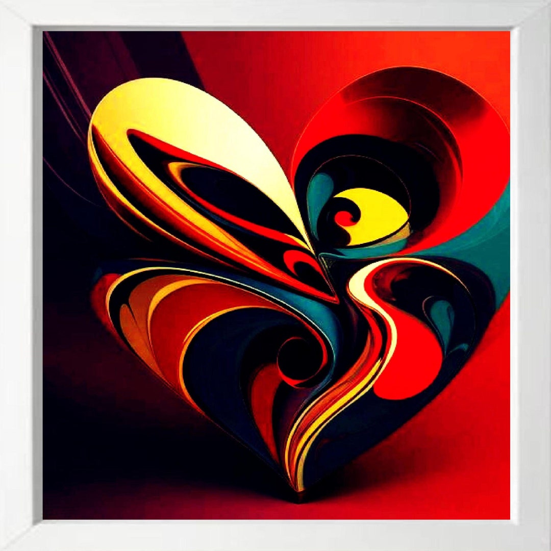 Abstract Love Wall Art, Hearts Artwork, Digital Design, Valentine Day ...