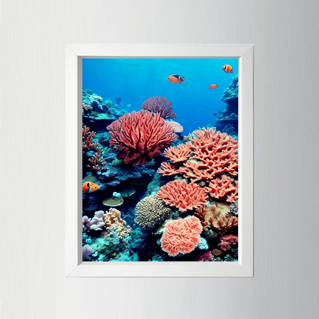 Corals Wall Art, Ocean, Printable Artwork, Digital Design, Aquatic ...