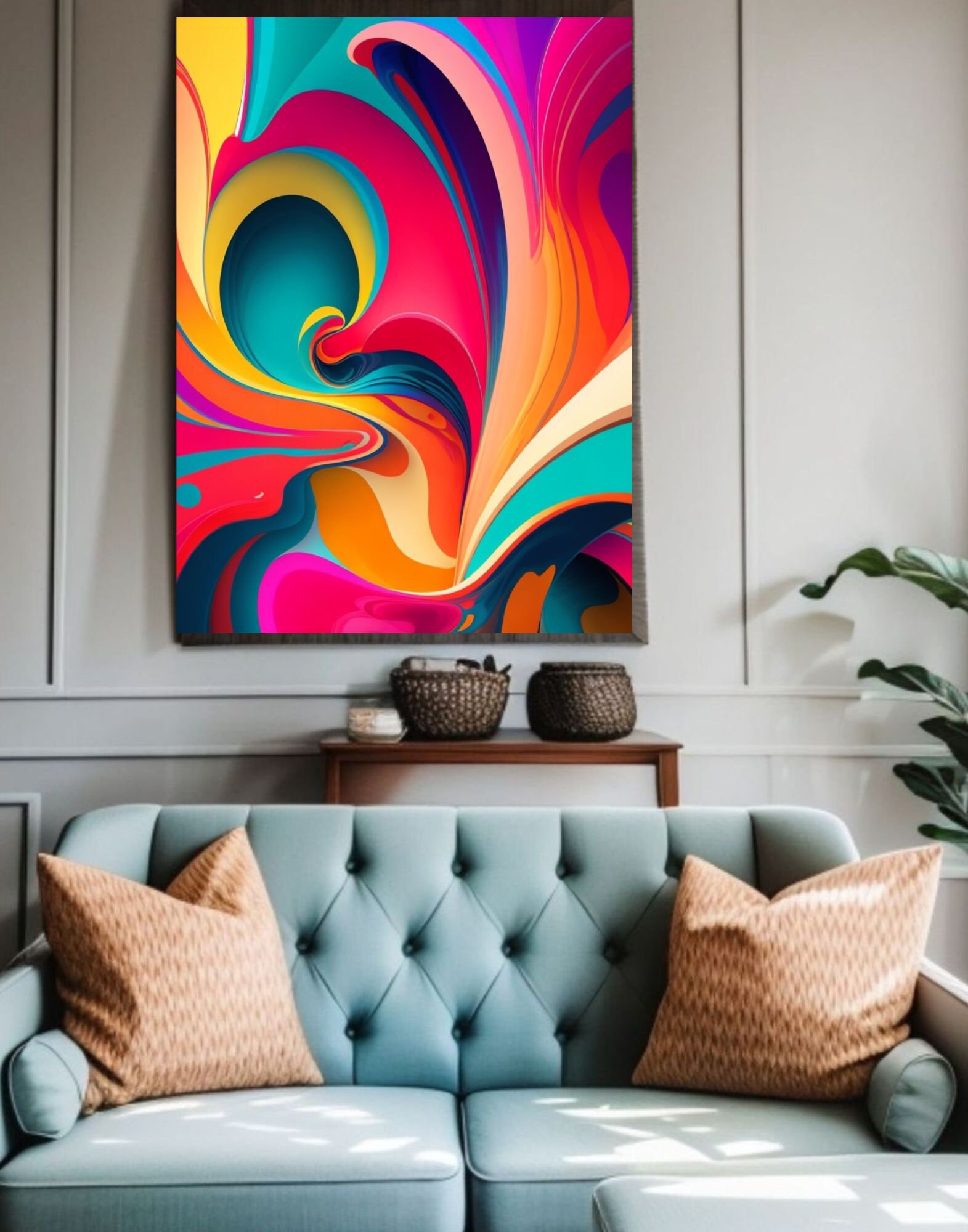 Abstract Rainbow Wall Art, Printable Artwork - Etsy