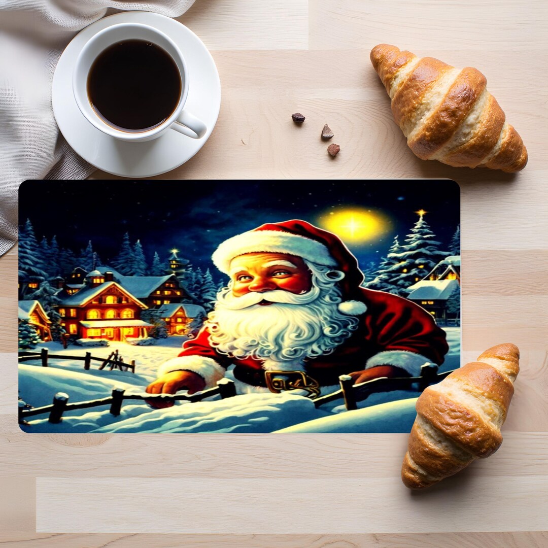 Santa Claus Cutting Board Decorative Tempered Glass, Christmas Vibe - Etsy