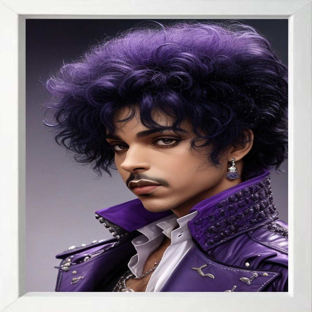 Prince Portrait Wall Art, Purple Rain, Printable Artwork, Digital ...