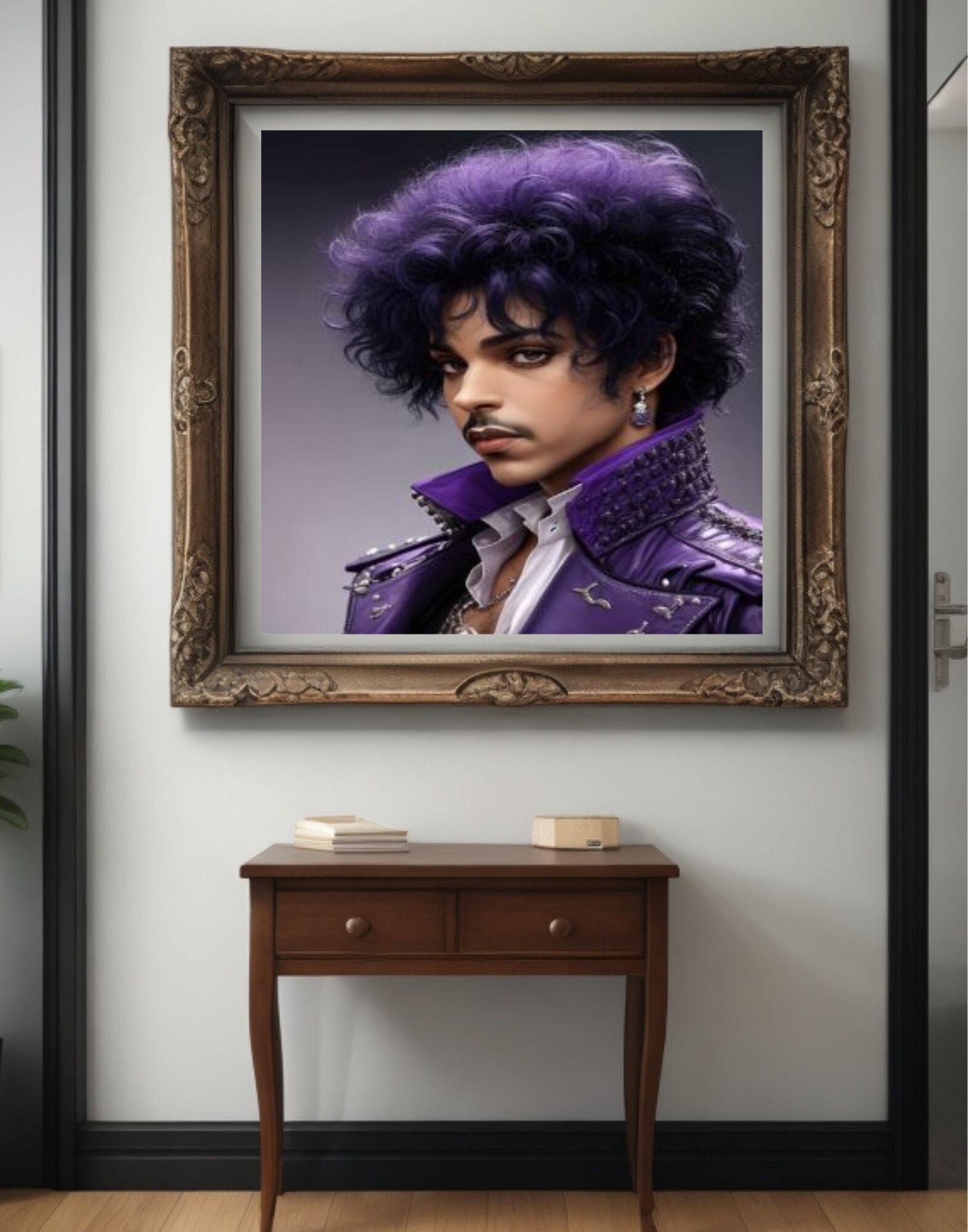 Prince Portrait Wall Art, Purple Rain, Printable Artwork, Digital ...