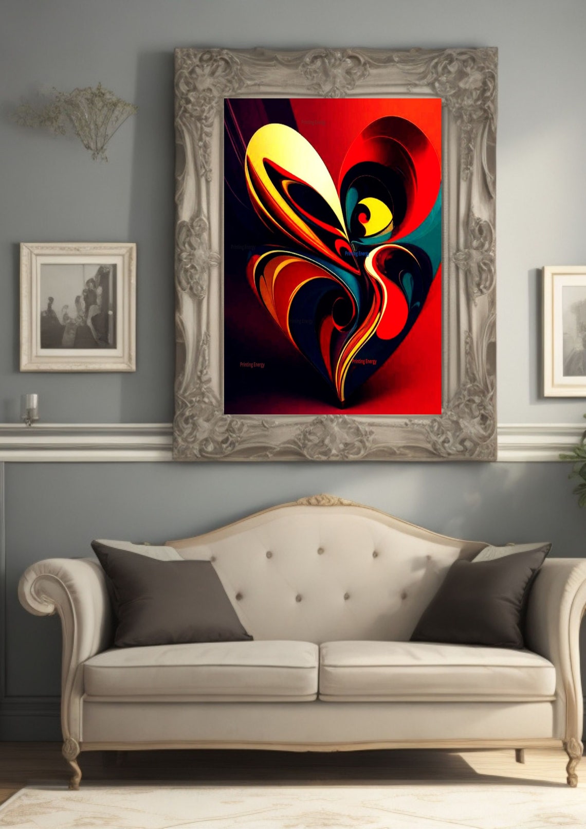 Abstract Love Wall Art, Hearts Artwork, Digital Design - Etsy