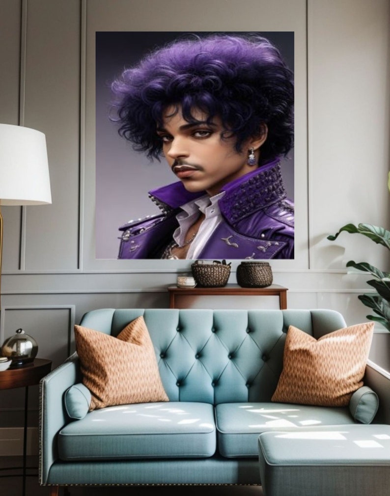 Prince Portrait Wall Art, Purple Rain, Printable Artwork, Digital ...