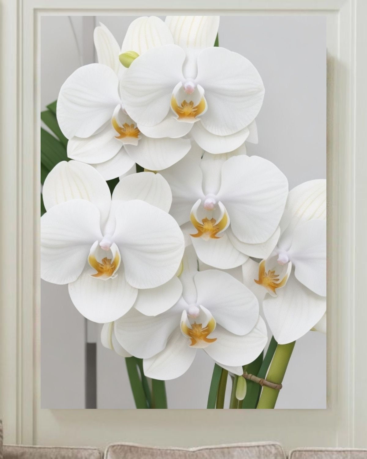 White Orchid Wall Art, Printable Artwork, Flowers, Love, Beauty, Purity ...