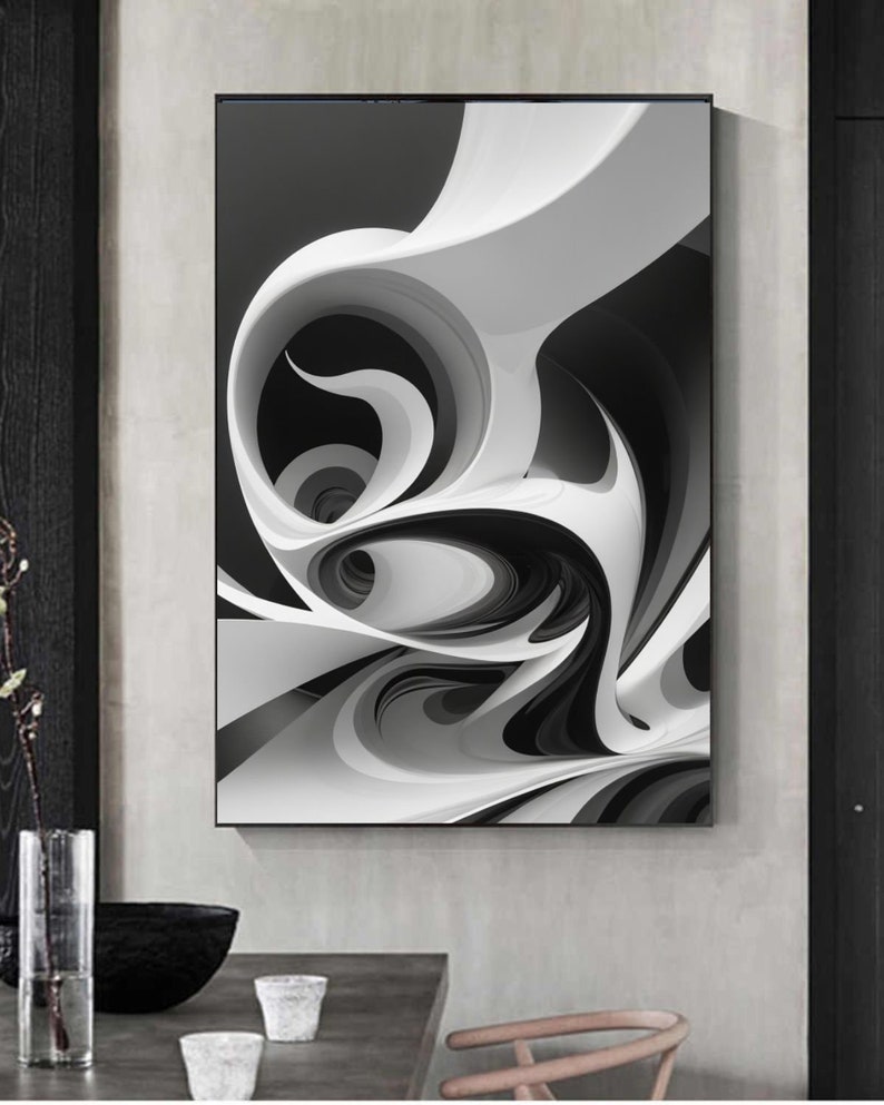 Abstract Black and White Wall Art Printable Artwork - Etsy