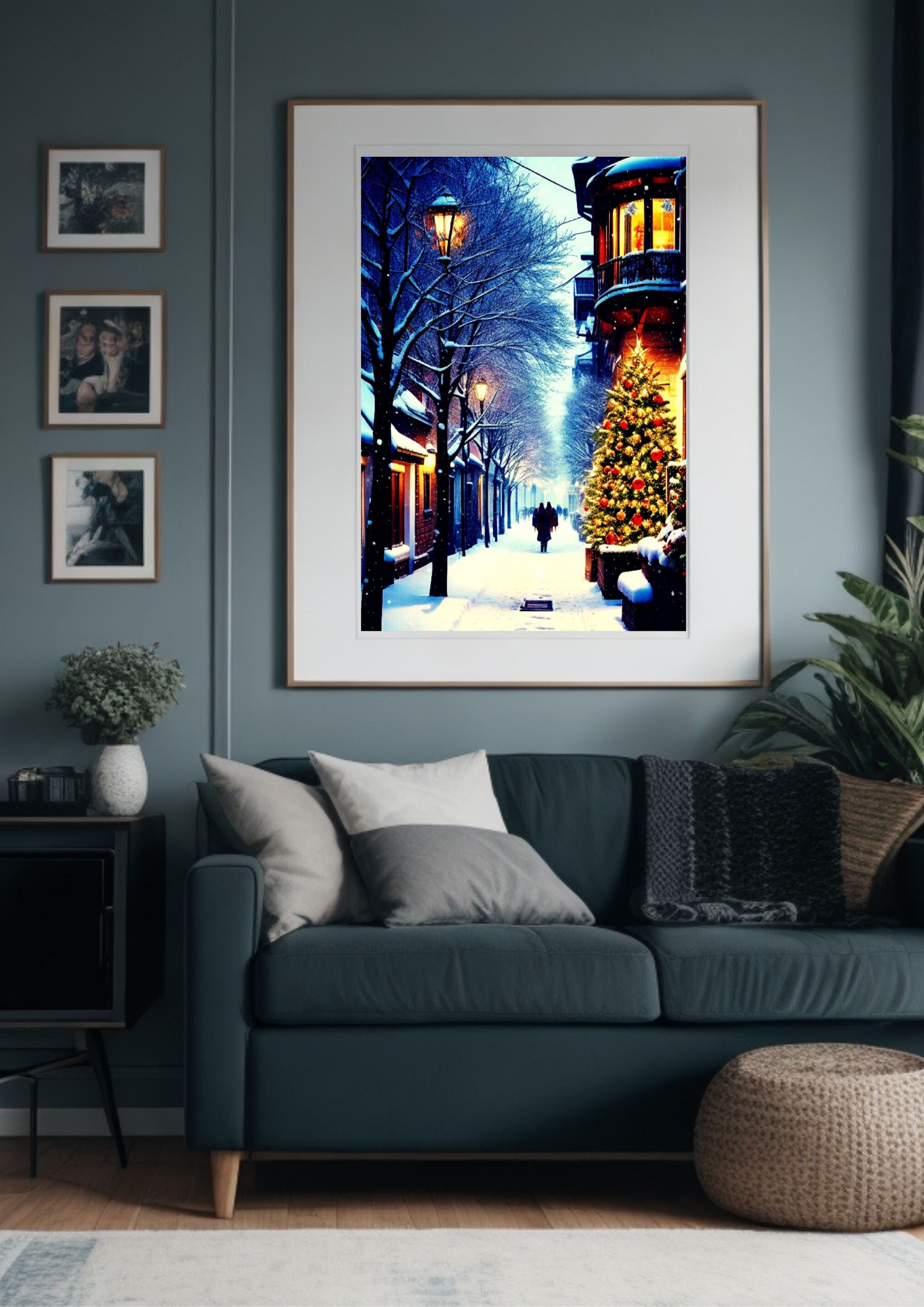Christmas Time, Rustic Winter Landscape Artwork, Vintage Wall Art - Etsy