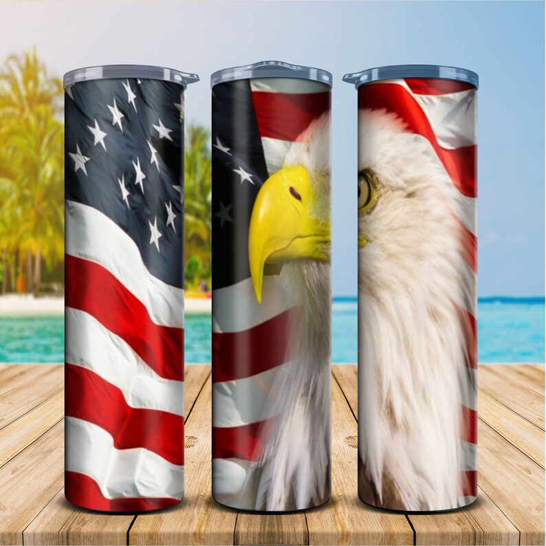 16 Oz Mug Eagle Bird , Stainless Steel Thermal Flag Tumbler, Patriotism ...