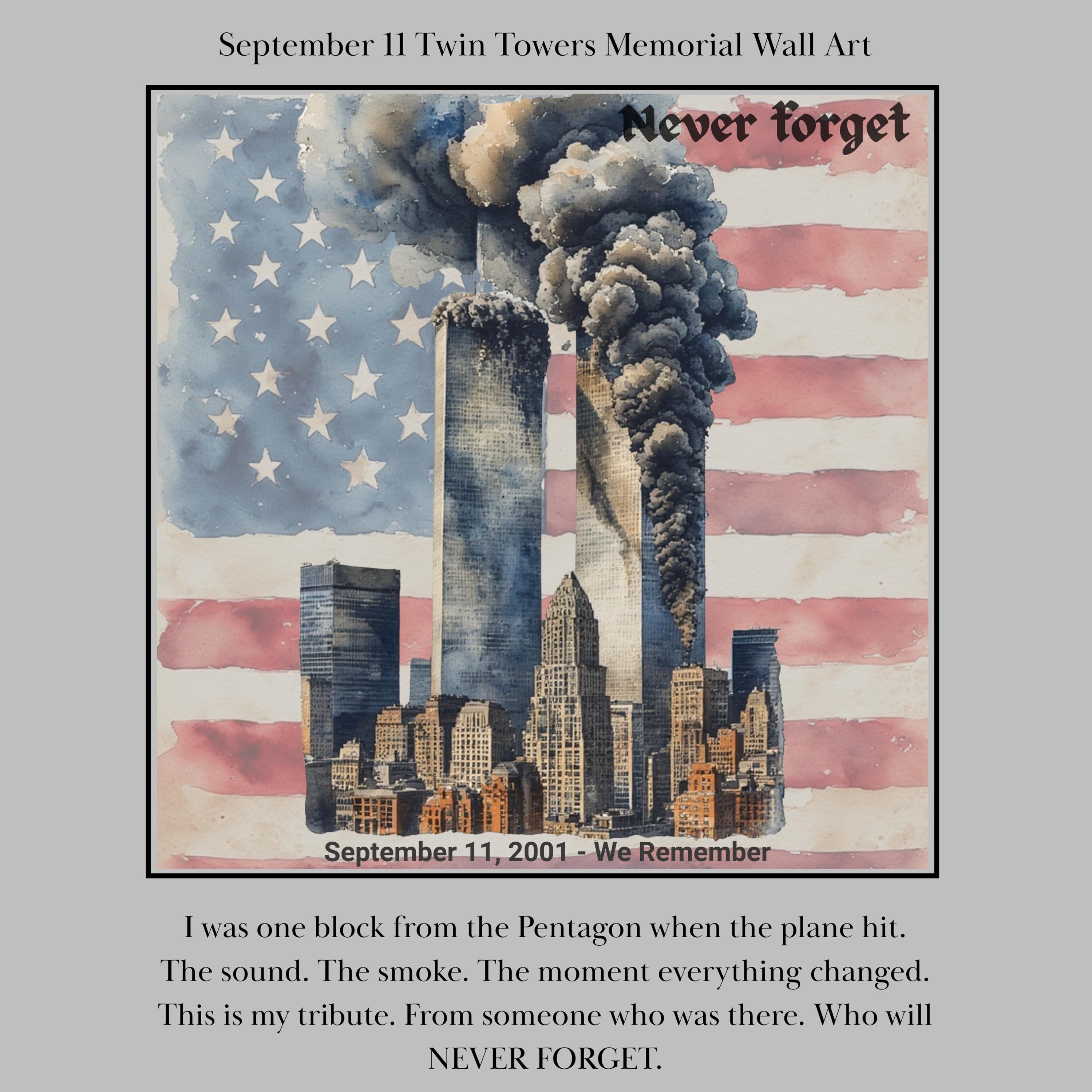September 11 Twin Towers Memorial Wall Art - Etsy
