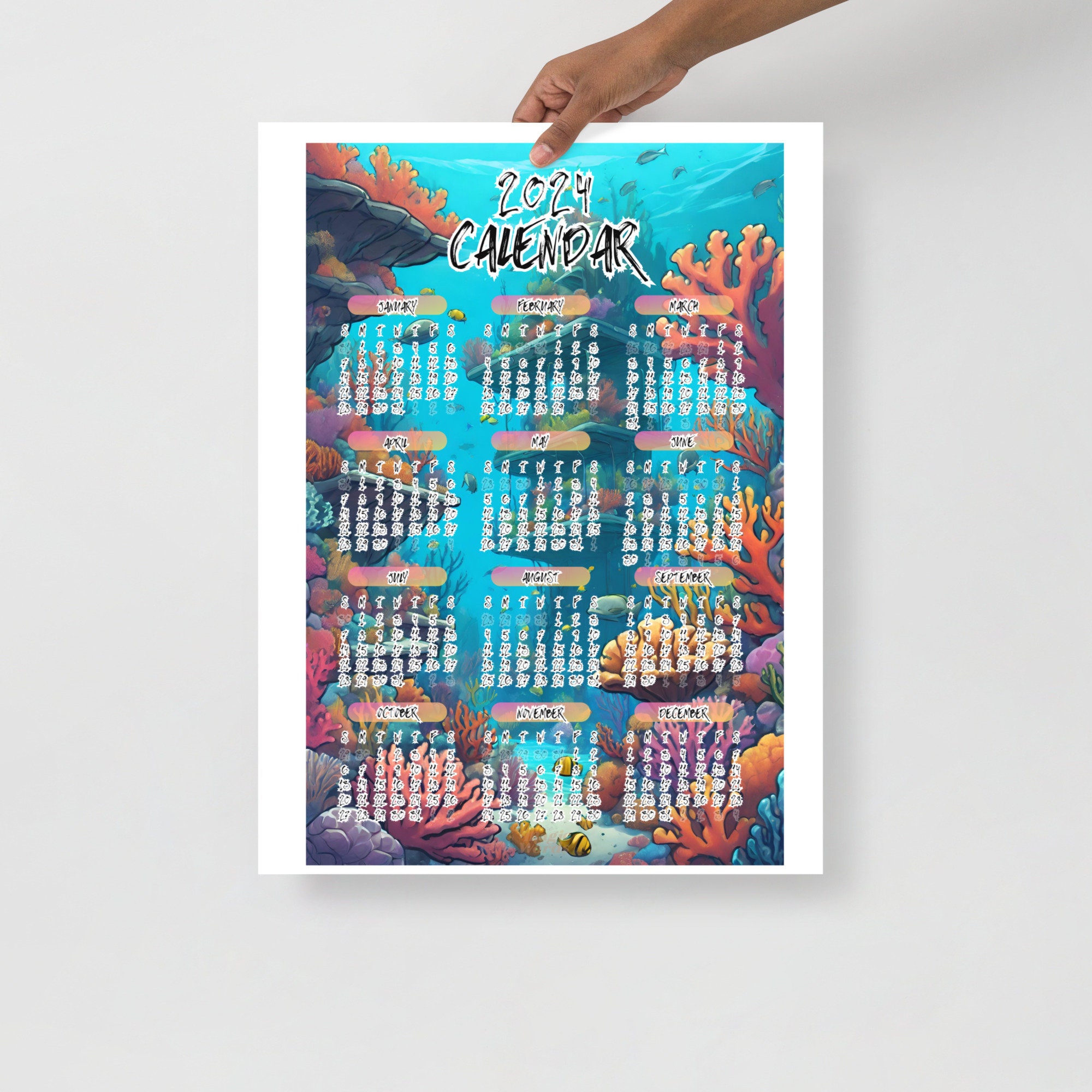 Coral Reef Town 2024 Calendar Poster - Etsy
