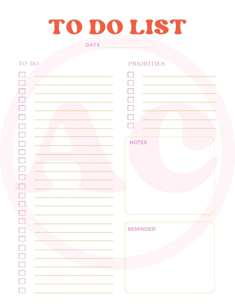 Printable to Do List to Do List Bundle Four Different to Do List Styles ...