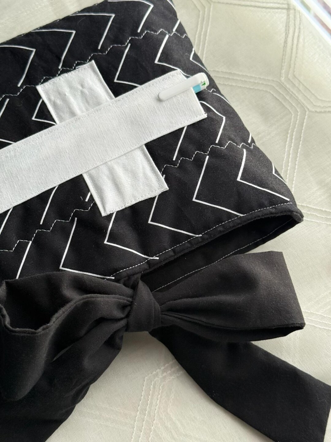 Handmade Quilted Black Cotton Book Cover: Bible, Book, Notebook Sleeve ...