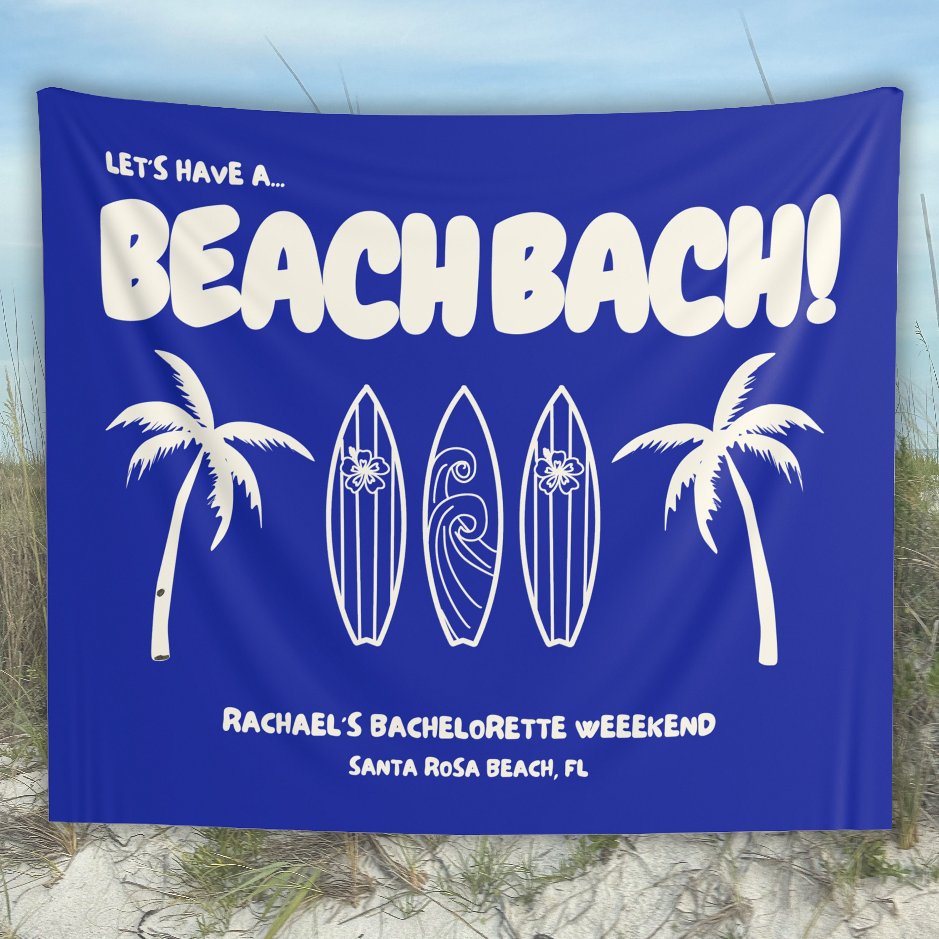 Custom Beach Bachelorette Photo Banner Backdrop, Coastal Bachelorette ...
