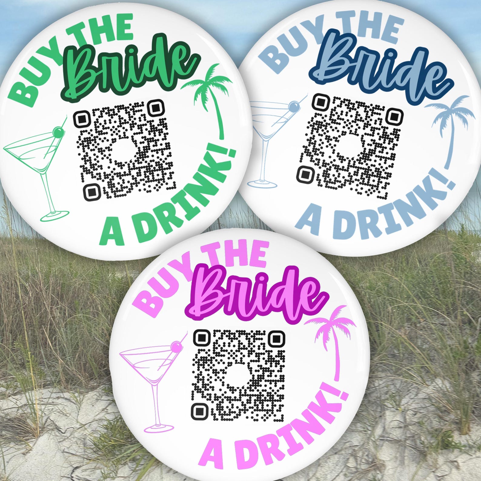 Custom Buy the Bride A Drink Bachelorette Party Buttons, Custom Venmo ...