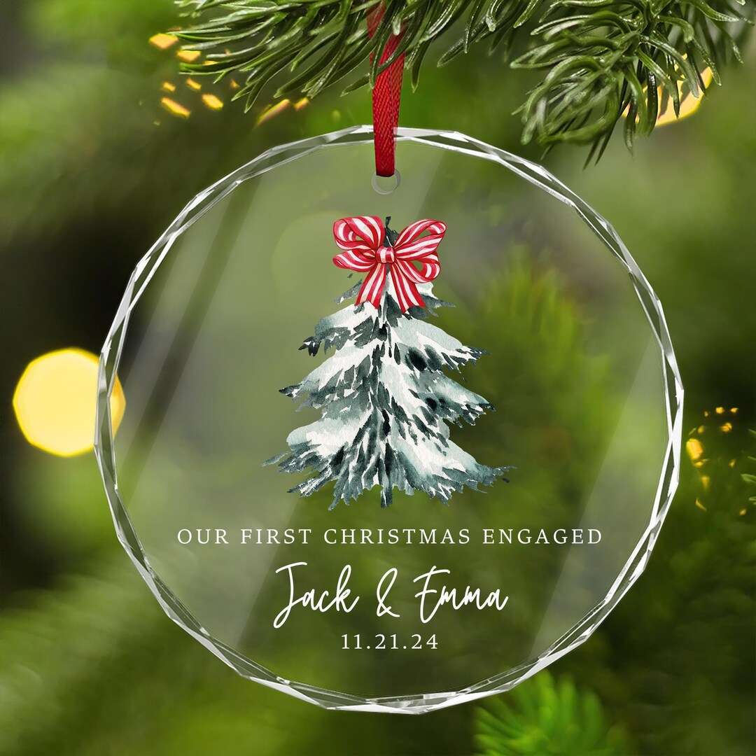 Our First Christmas Engaged Ornament, Personalized Engagement Gift ...
