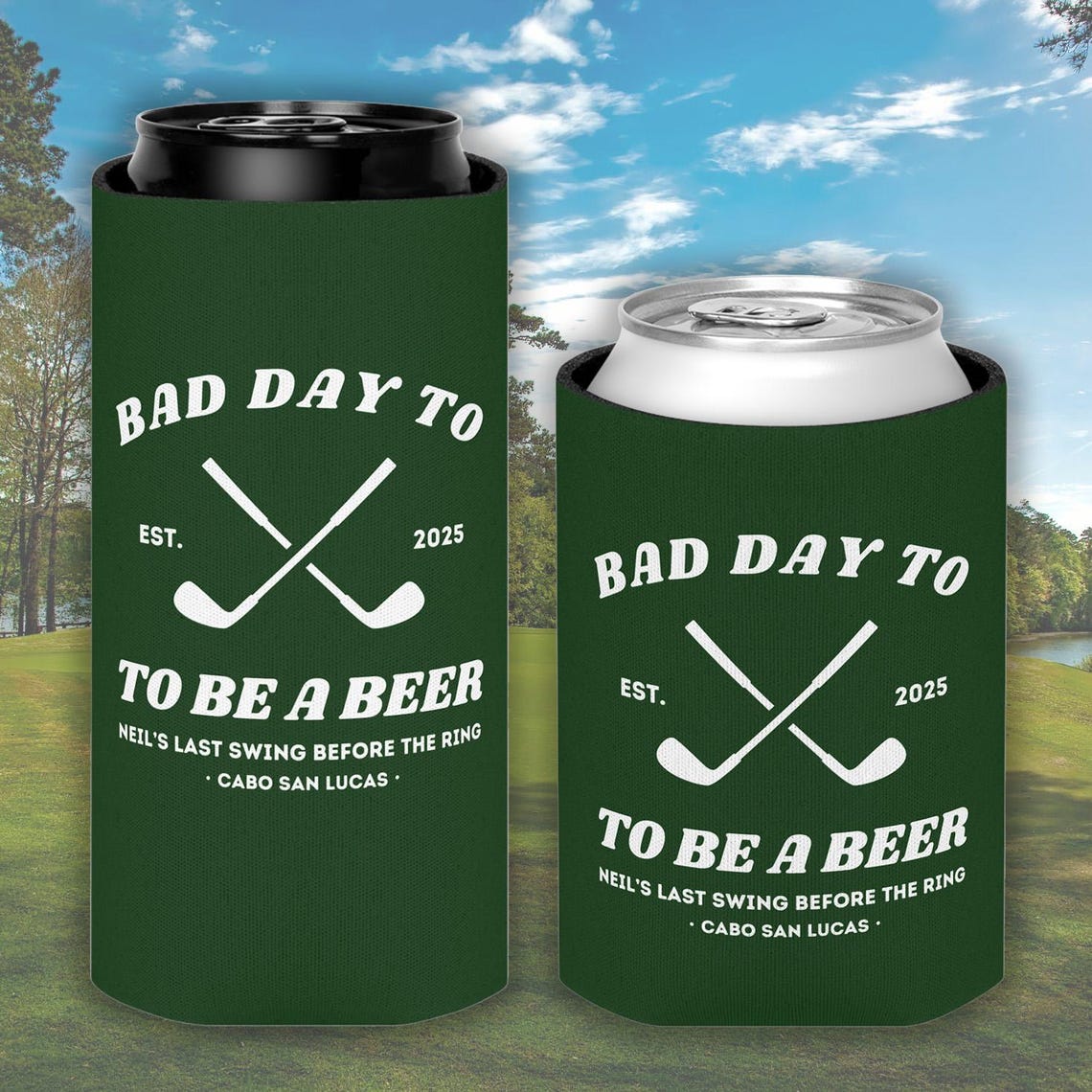 Custom Bachelor Party Beer Hugger, Golf Can Cooler, Bachelor Party ...