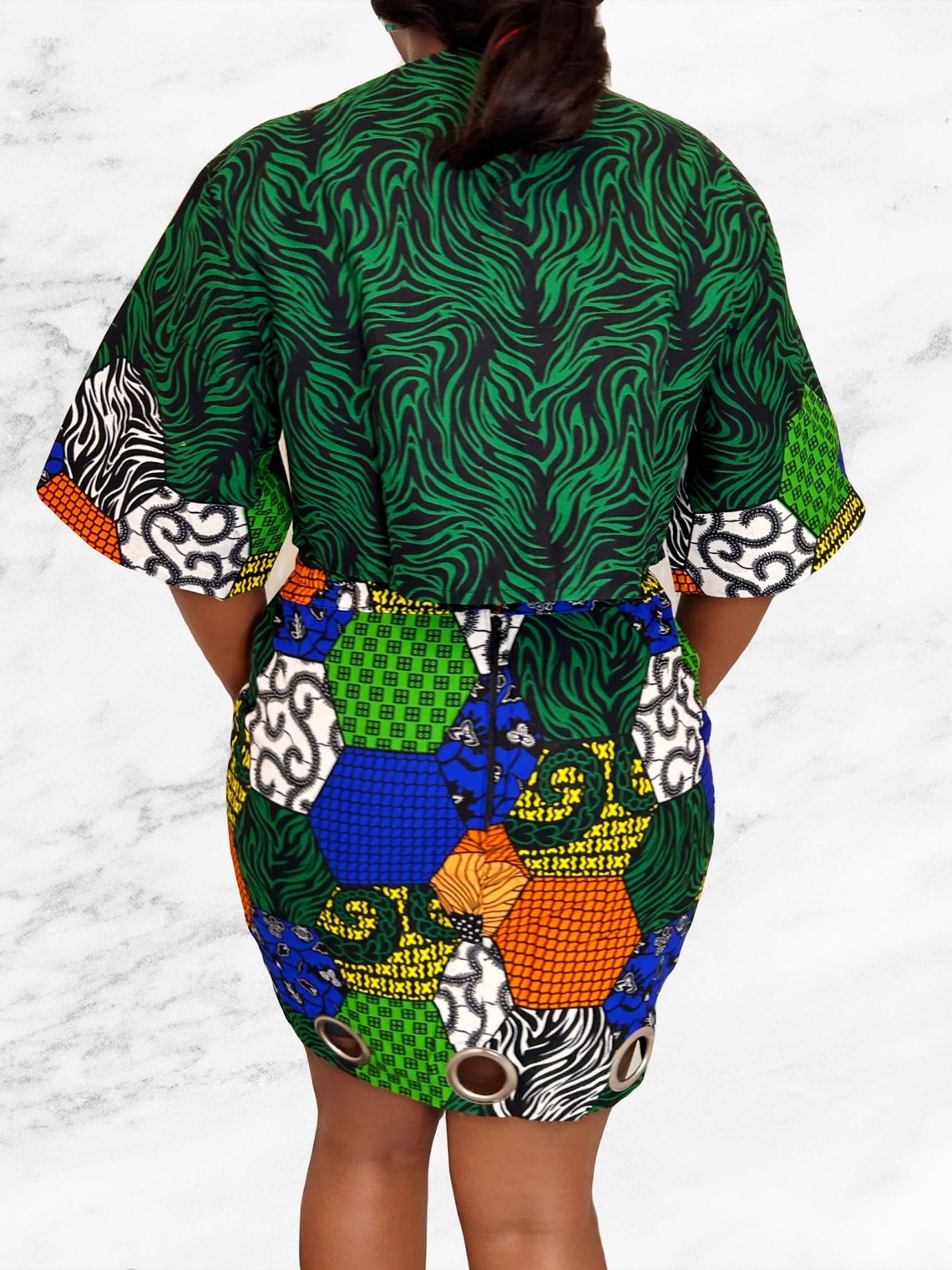 African Print High-waist Shorts Set - Crop Top, Ankara Shorts - Women's ...