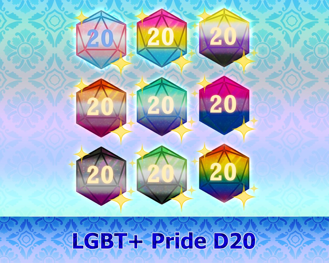 PRIDE D20 EMOTES Twitch/discord/youtube Lgbt Dungeons and Dragons Dnd ...