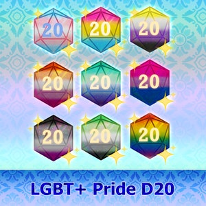 PRIDE D20 EMOTES Twitch/discord/youtube Lgbt Dungeons and Dragons Dnd ...