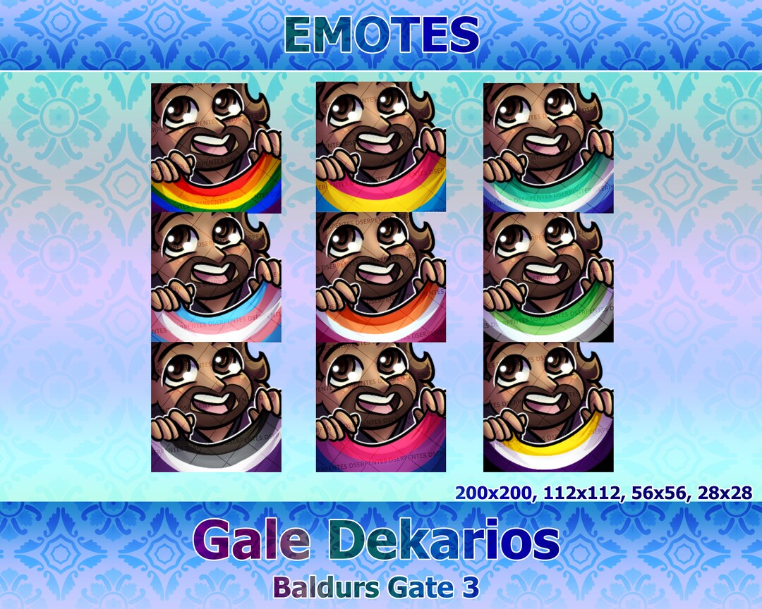PRIDE GALE EMOTES Baldurs Gate 3 Twitch/discord/youtube Lgbt Dungeons ...
