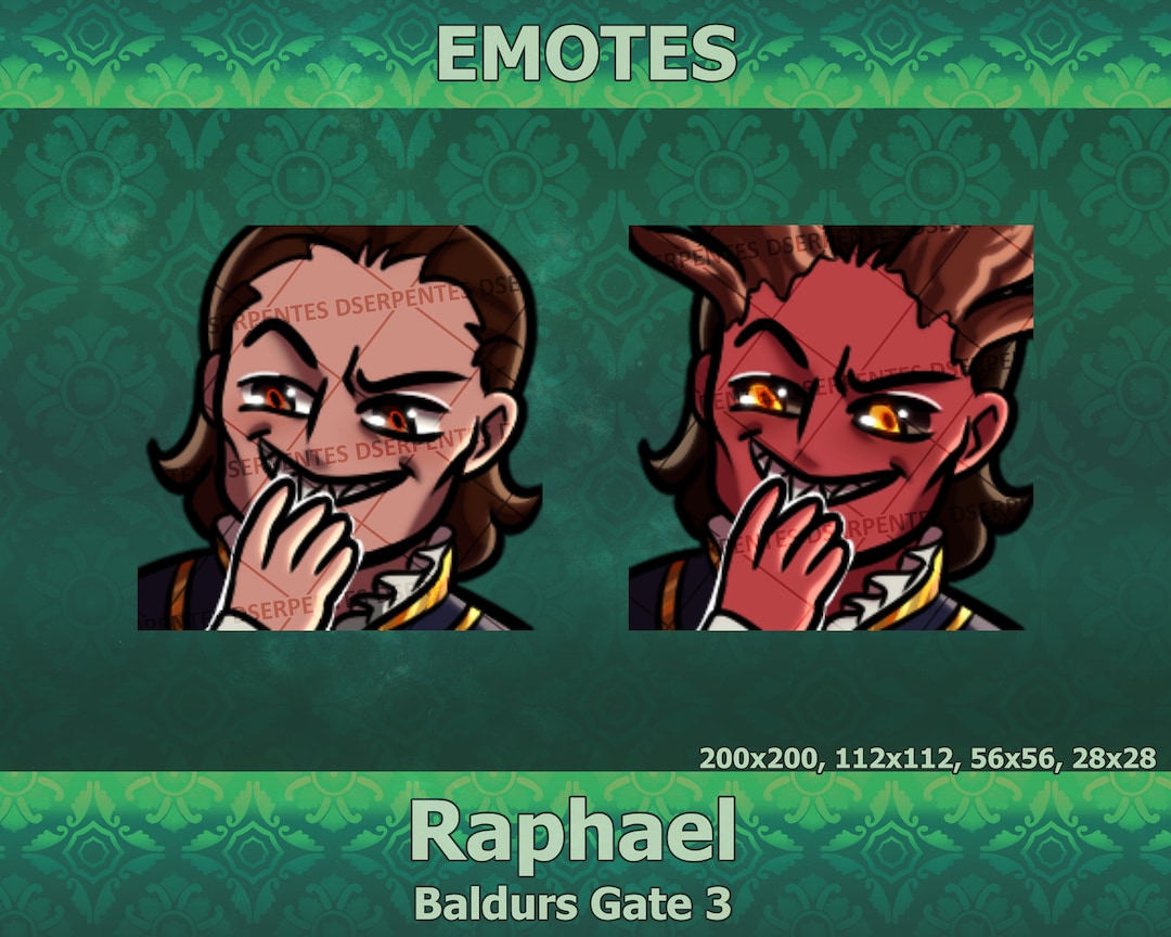 RAPHAEL EMOTES Baldurs Gate 3 Twitch/discord/youtube Lgbt Dungeons and ...