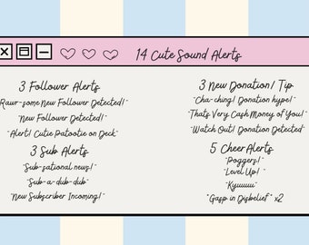 12 Cute Sound Alerts for Streaming Pack #1 | Audio Alerts ...