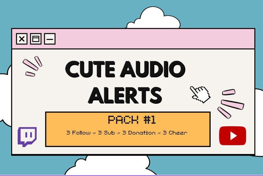 12 Cute Sound Alerts for Streaming Pack #1 | Audio Alerts, Notifications, Transitions, Sound ...