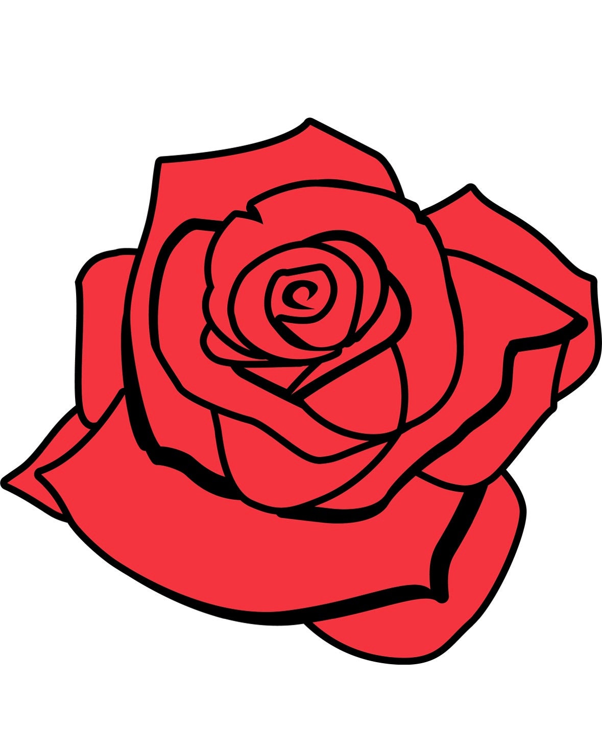 Rose Digital Download Clipart - Vector .eps, .dxf, .svg, .png - Etsy