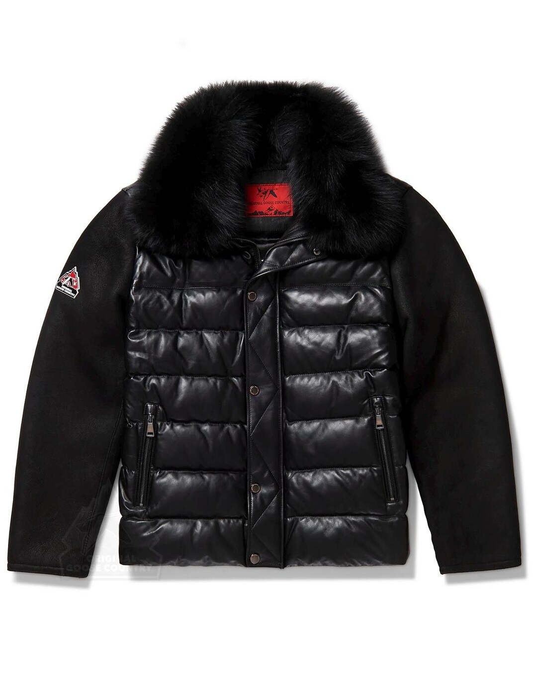 Original Goose Country Men's Lambskin Leather Goose Down Jacket: Fox ...