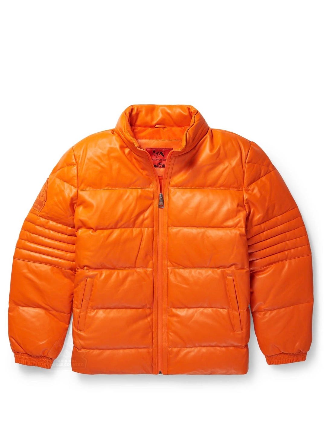 Original Goose Country Men's Handmade Men's Orange Lambskin Leather ...