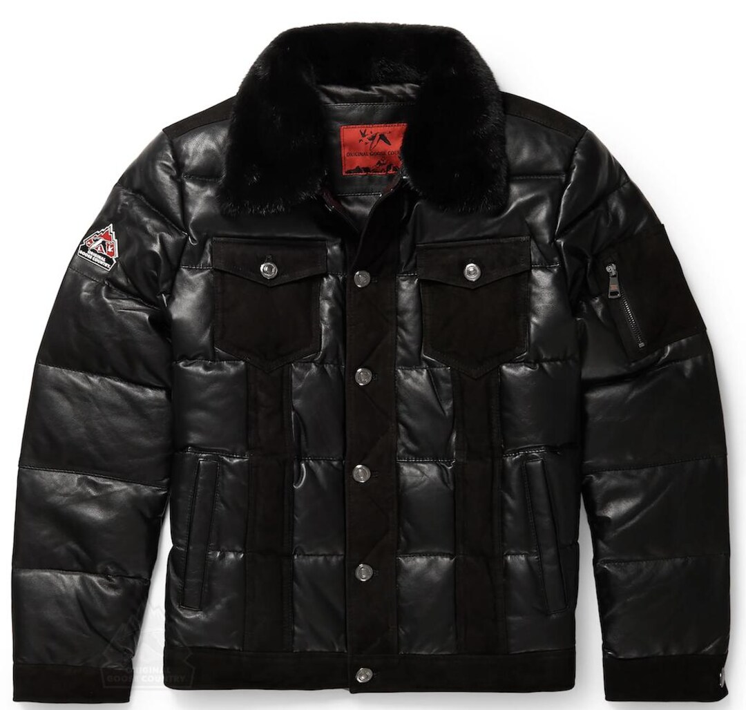 Handmade Original Goose Country Men's Lamb Skin Leather & Goose Down ...
